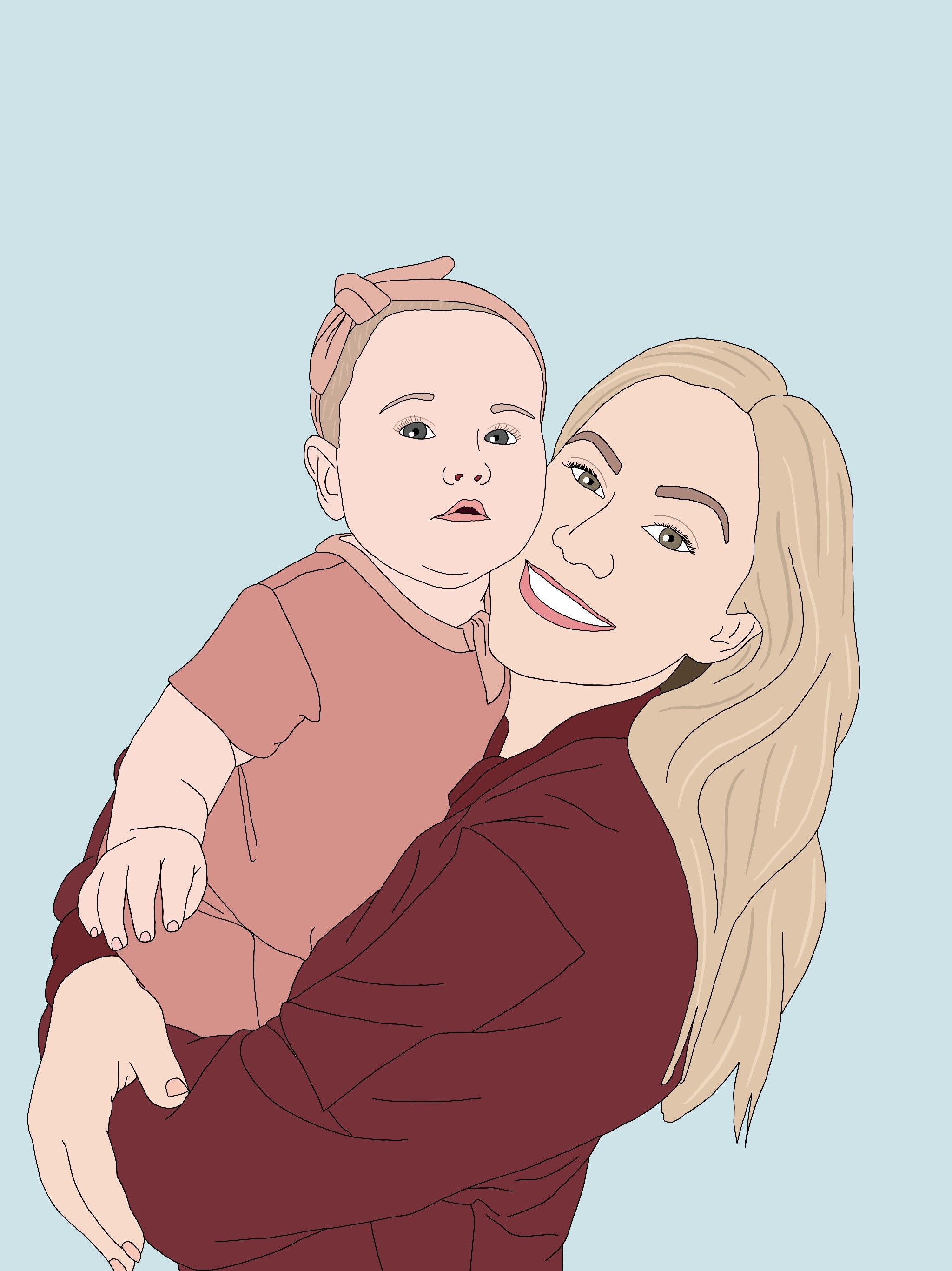 Custom Digital Cartoon Portrait Illustration | Etsy