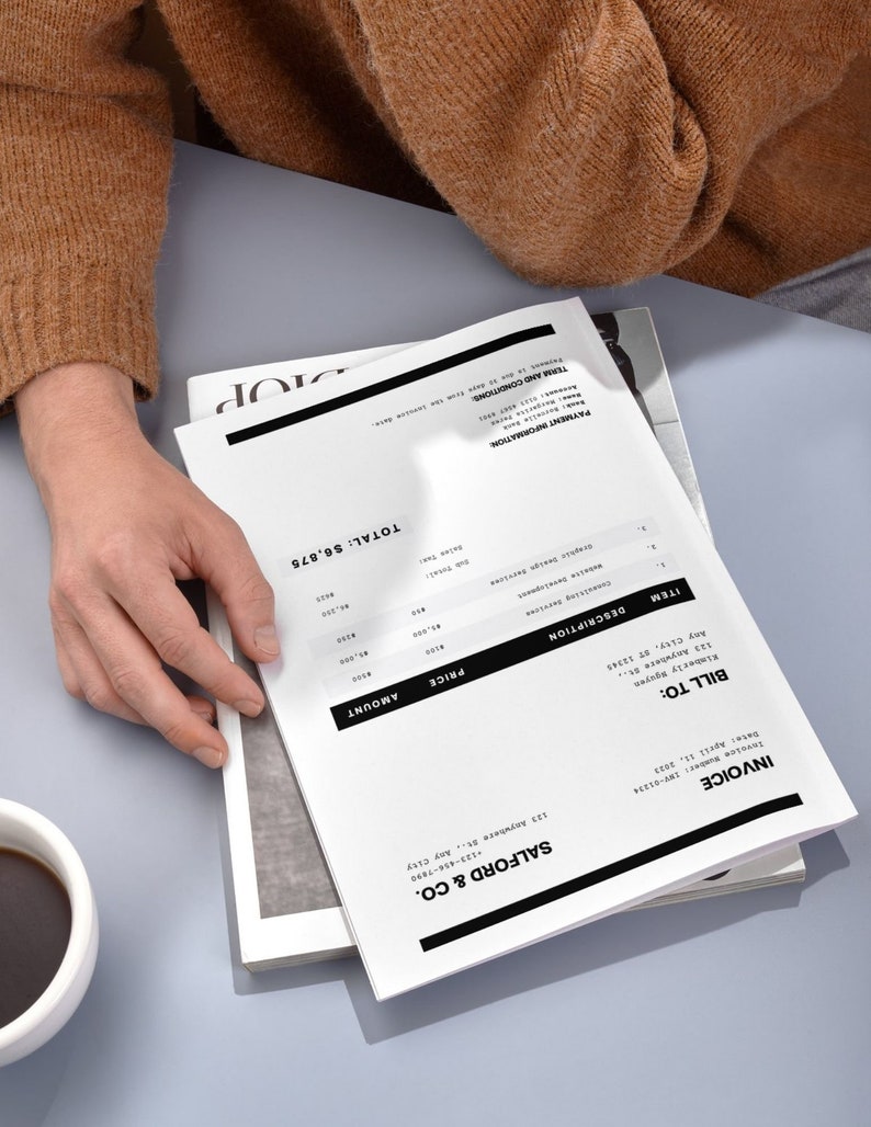 Digital Invoice Template - Etsy