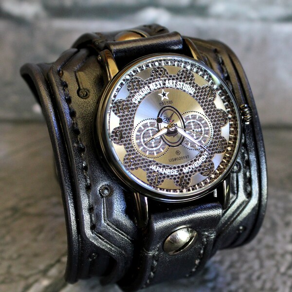Leather Cuff Watch - Etsy