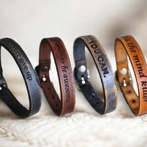 Personalised womens leather bracelet store
