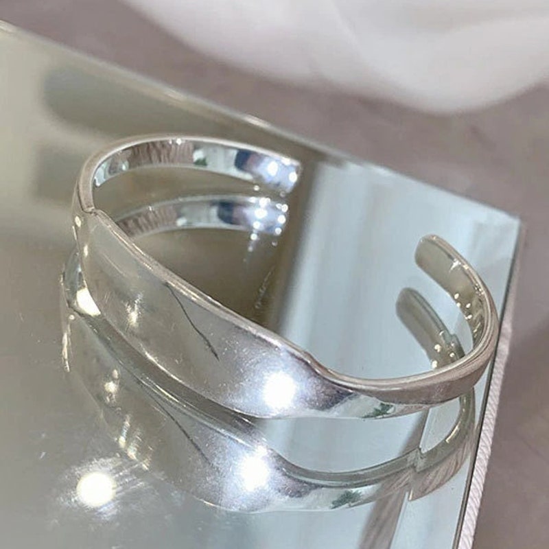 Wide Silver Cuff - Etsy