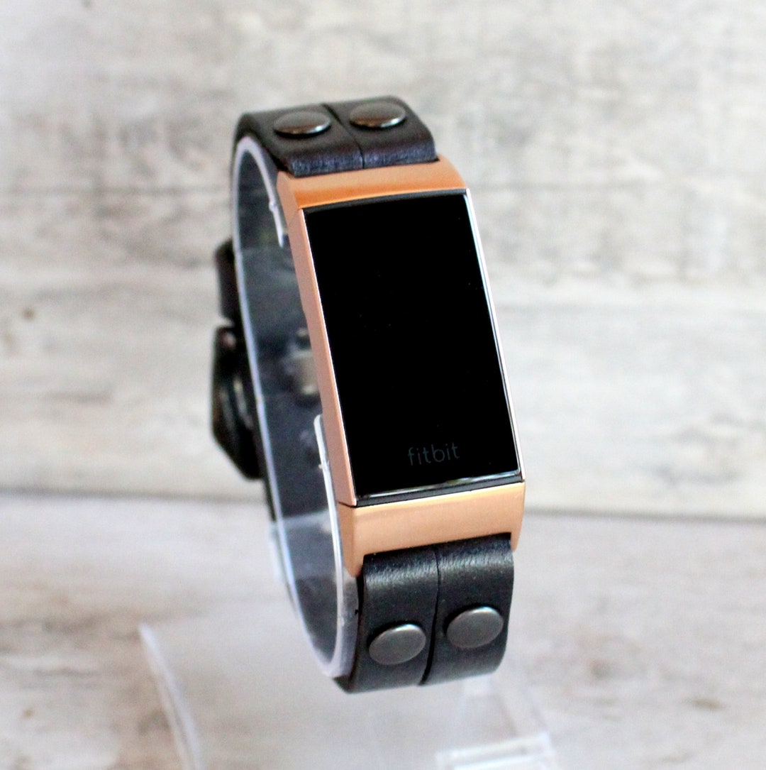 Bracelet noir Fitbit Charge 3/4/5/6 SE Cuir Bracelet en cuir Fitbit pour hommes Bracelet Fitbit ...