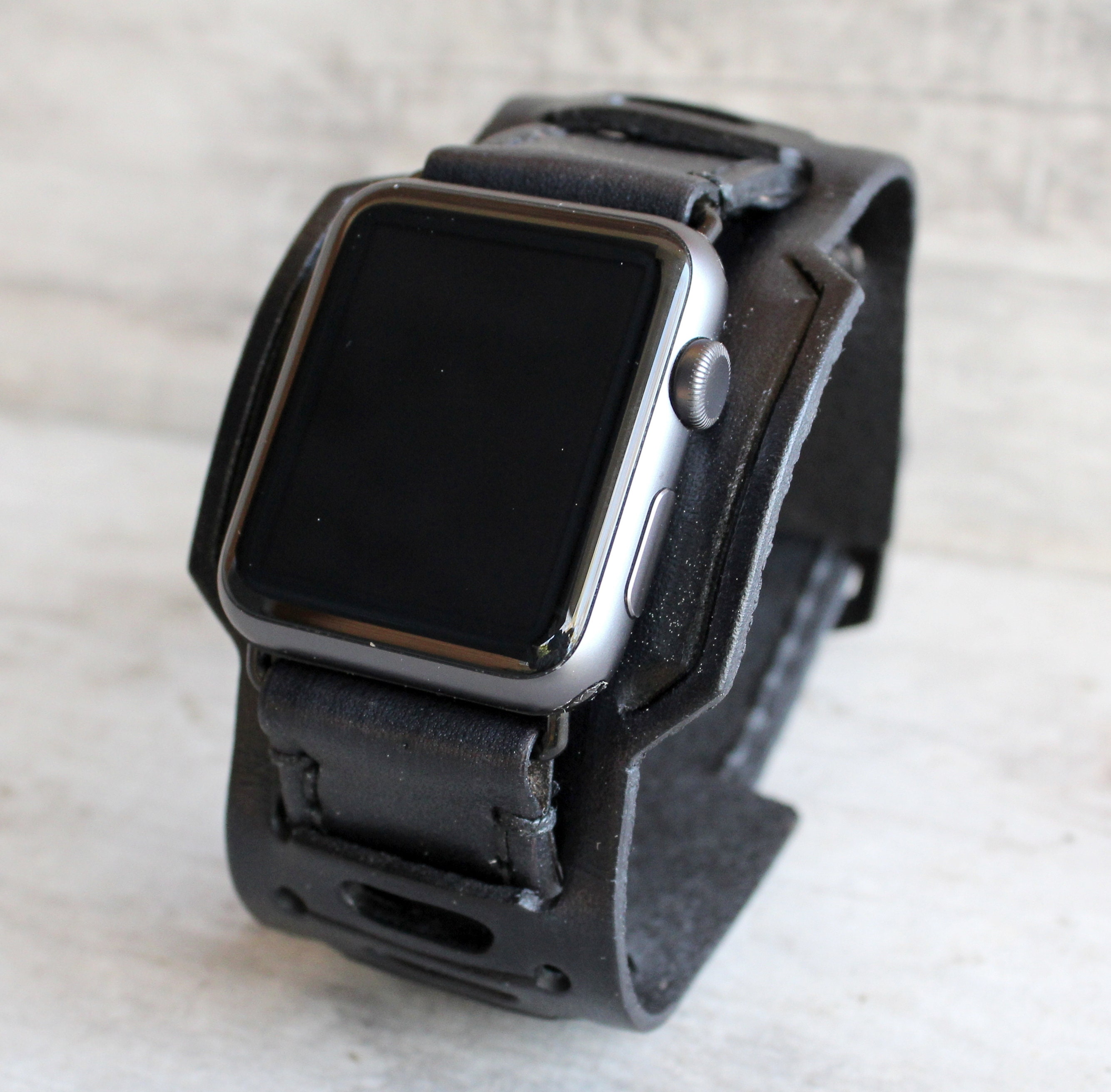 Men's Apple Watch Cuff Black Apple Watch Band 42mm Apple - Etsy
