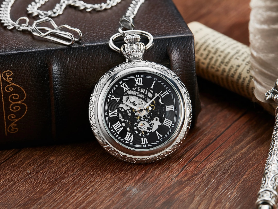 Silver Pocket Watch, Retro Pocket Watch, Men's Pocket Watch, Steampunk ...