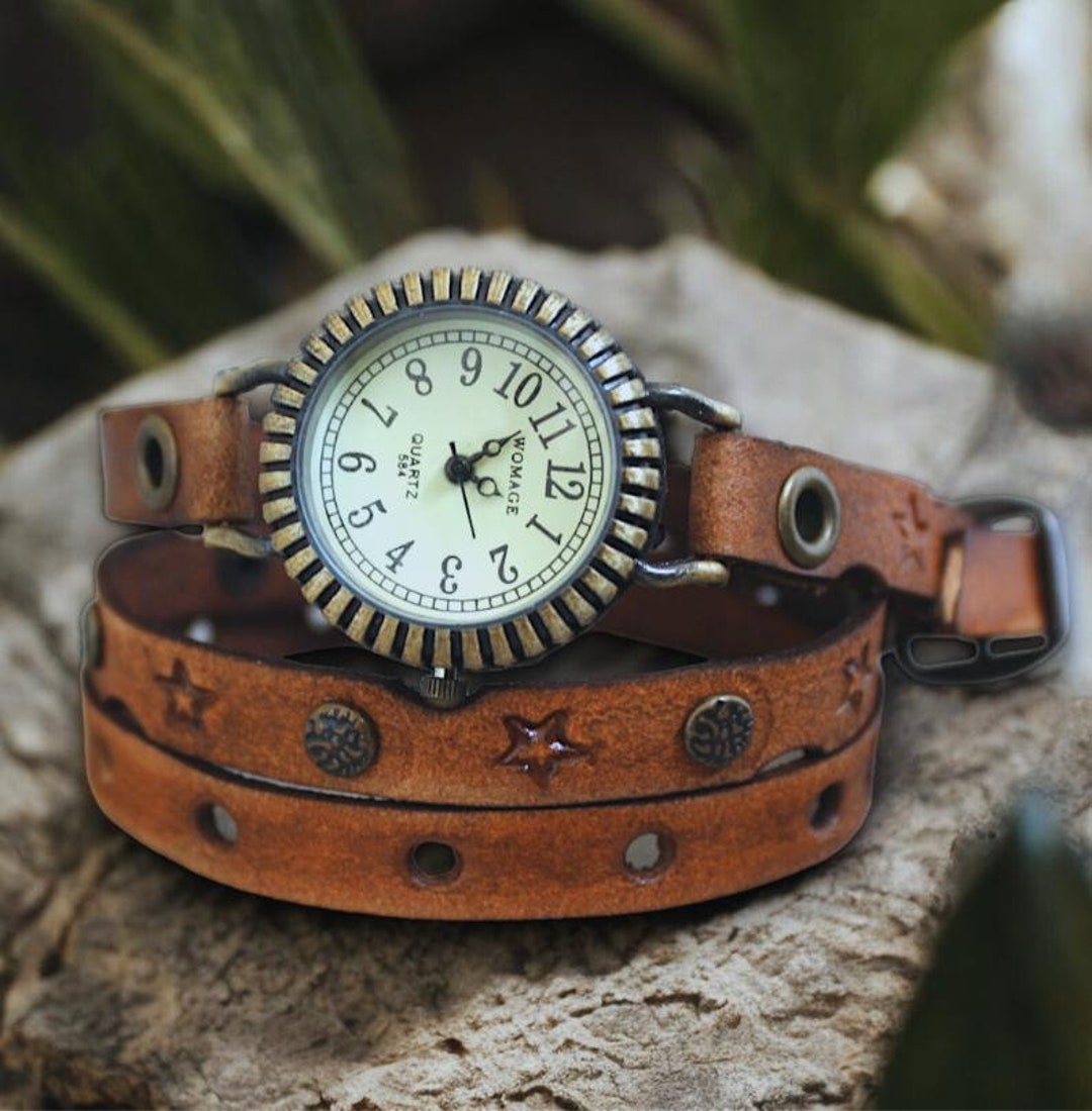 Vintage Style Watch, Leather Watch for Women, Women's Wrap Around Watch ...