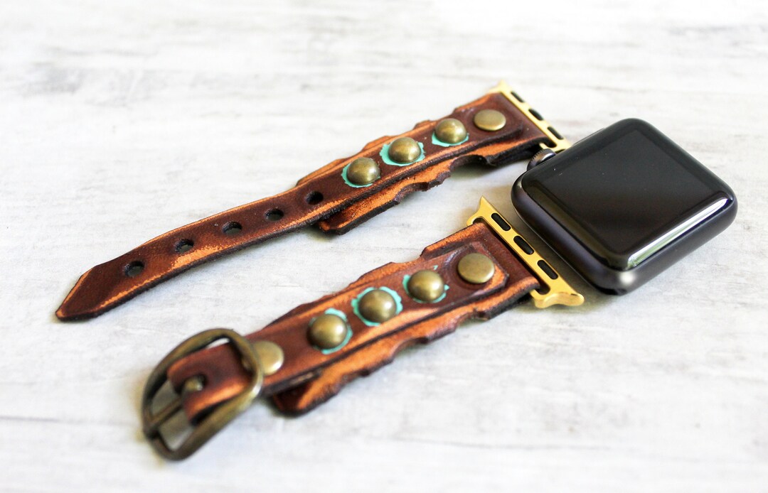 Boho Apple Watch Band Brown and Turquoise Leather Apple Watch Strap ...