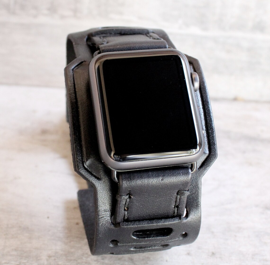 Men's Apple Watch Cuff Black Apple Watch Band 42mm Apple | Etsy