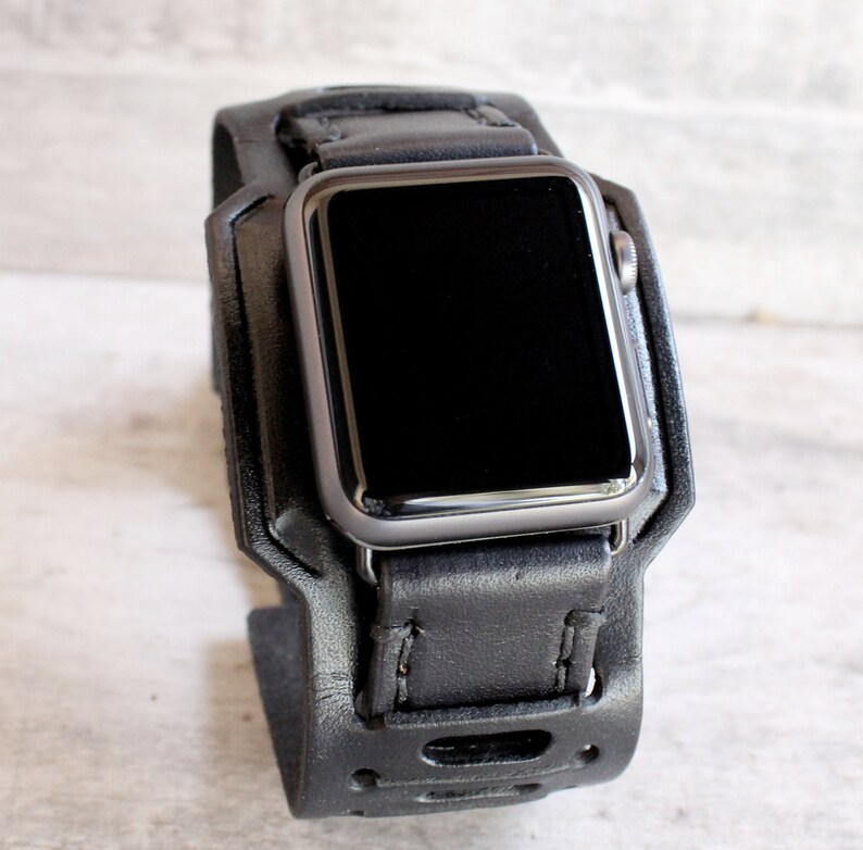 Men's Apple Watch Cuff Black Apple Watch Band 42mm Apple | Etsy