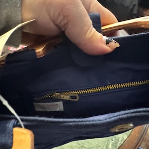 Vintage Blue Bermuda Bag Wood Handles 1980s Tags Still on Them - Etsy