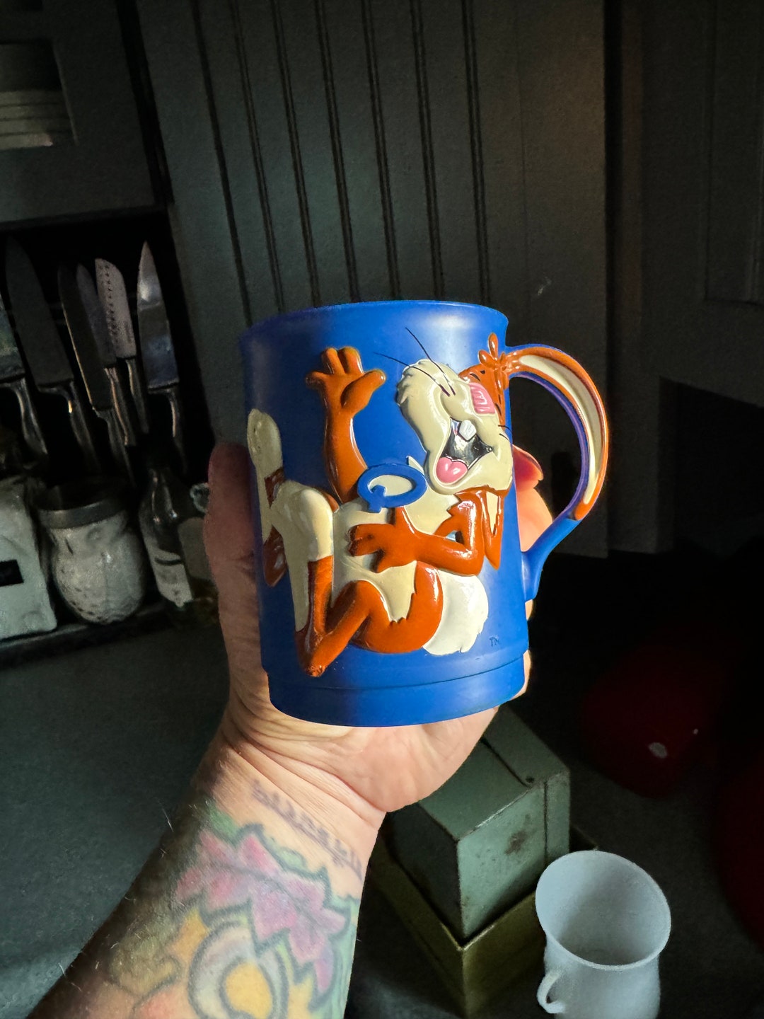 Vintage Nestle Nesquik 4" Plastic Mug Drinking Cup Laughing 3D Bunny ...