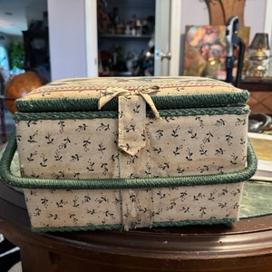 Vintage Fruit Bowl Sewing Basket W/ Trays, Still Life Sewing Box ...