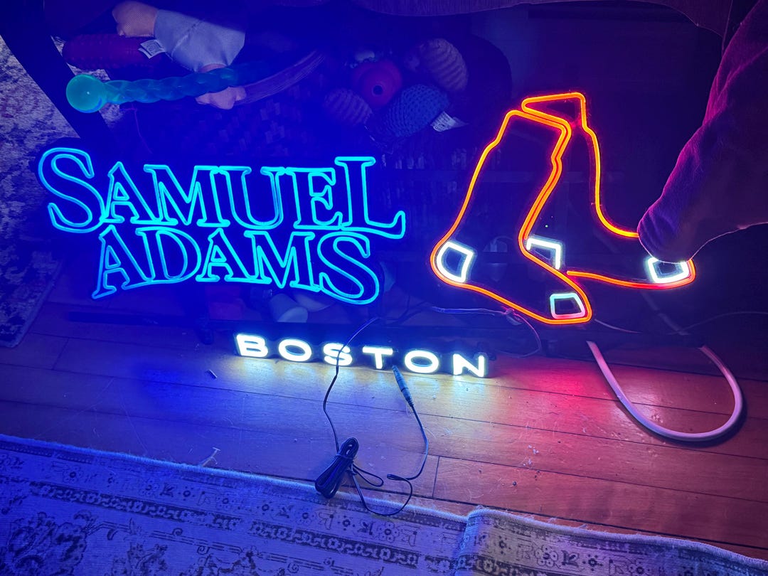 Vintage Boston Red Sox Samuel Adam’s Beer Light up Sign 34" X 16" SIGN ...