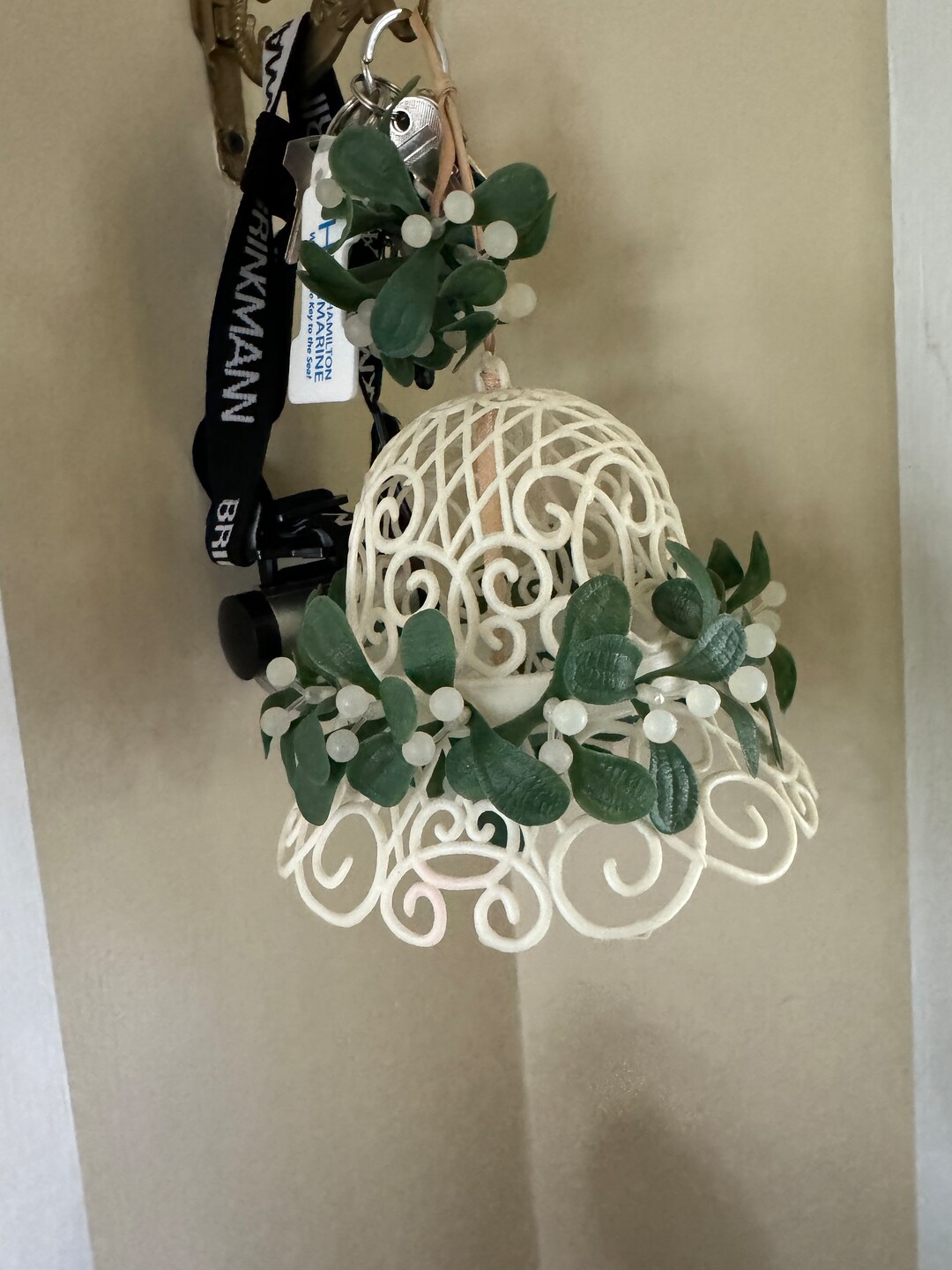 Vintage Mistletoe Plastic White Bell Christmas Decoration - Etsy