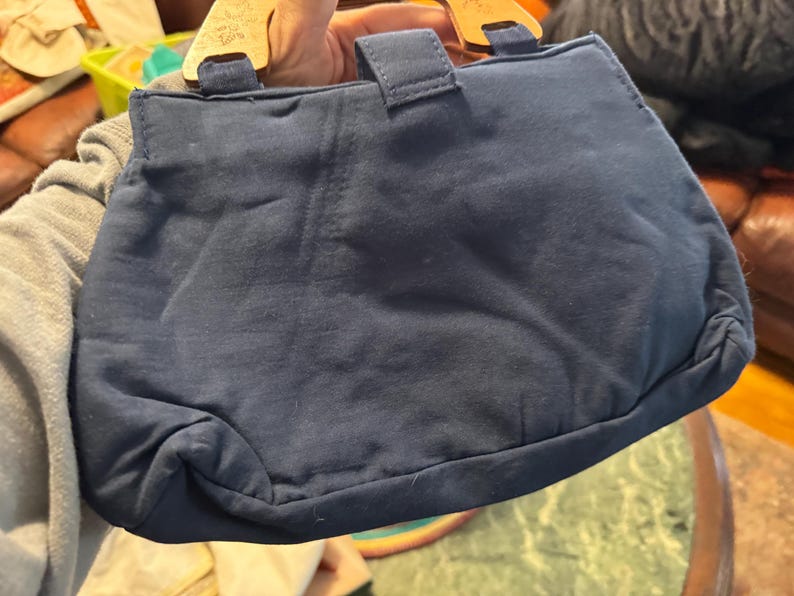 Vintage Blue Bermuda Bag Wood Handles 1980s Tags Still on Them - Etsy