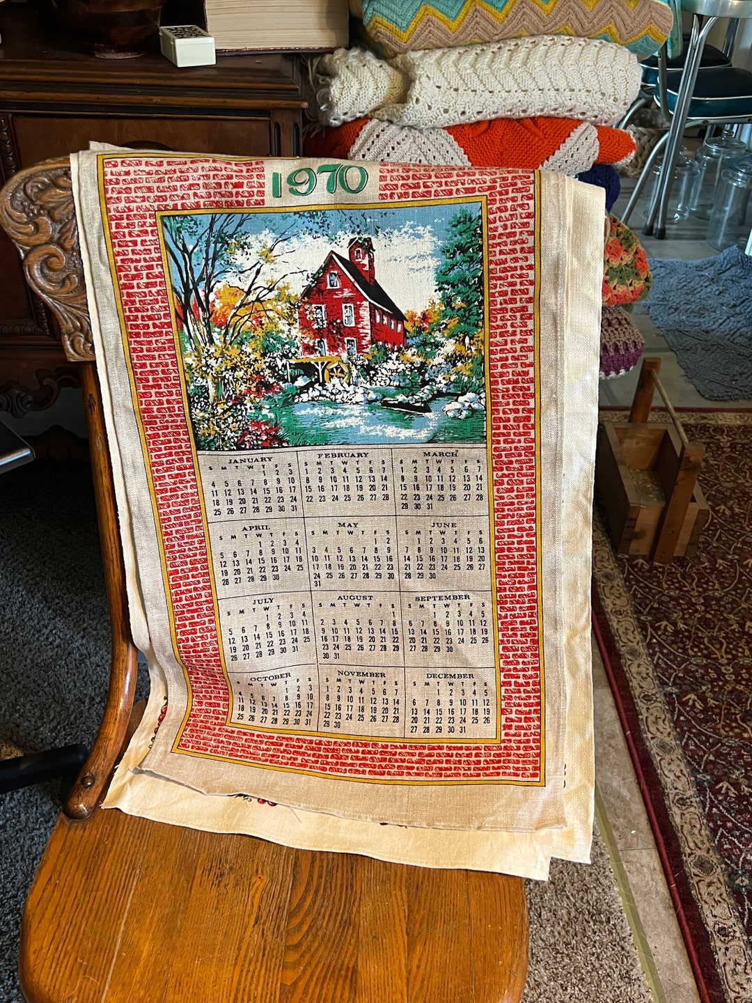 VTG Tea Towel Calendars From the 60s and 70s. Only Two Have Wood ...