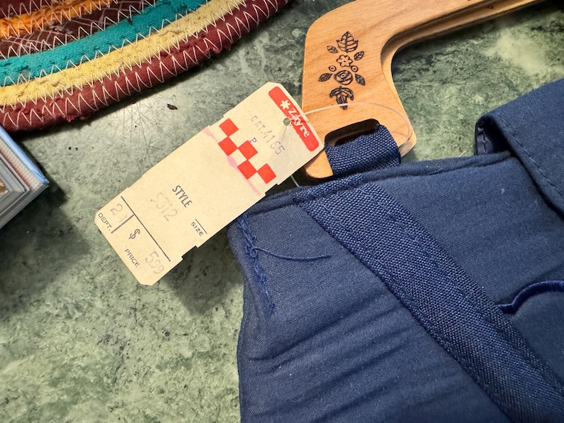 Vintage Blue Bermuda Bag Wood Handles 1980s Tags Still on Them - Etsy