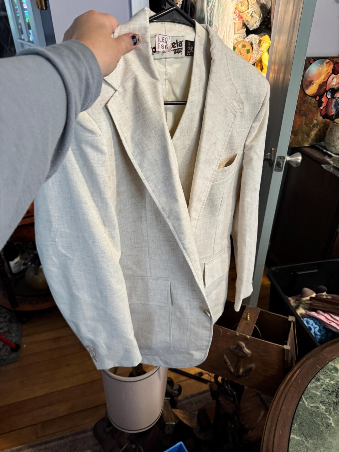 Vintage Levi Panatela Linen off White Sportswear 2 Piece Blazer and ...