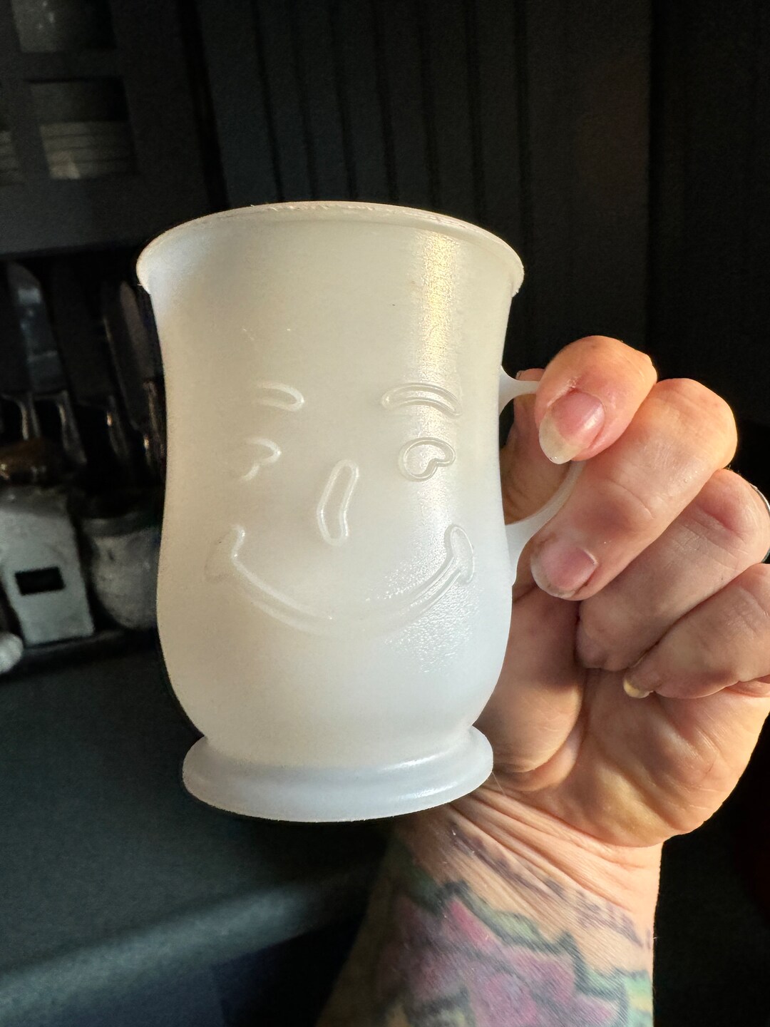 Vintage White Kool Aid Smiley Face Mug Cup 3.75 Inches White Hard ...