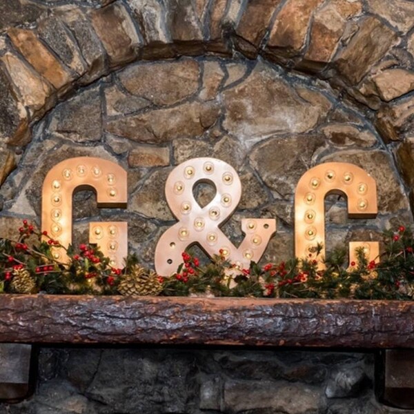 Gold Lighted Letter Sign - Etsy