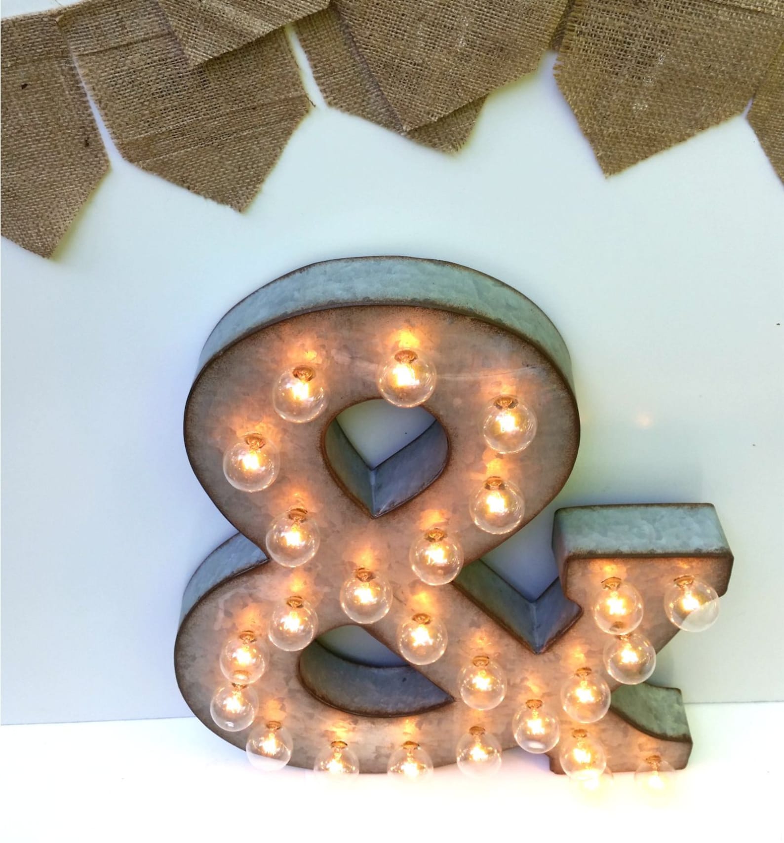 LARGE Galvanized Metal Marquee Large Light up Letter Light - Etsy
