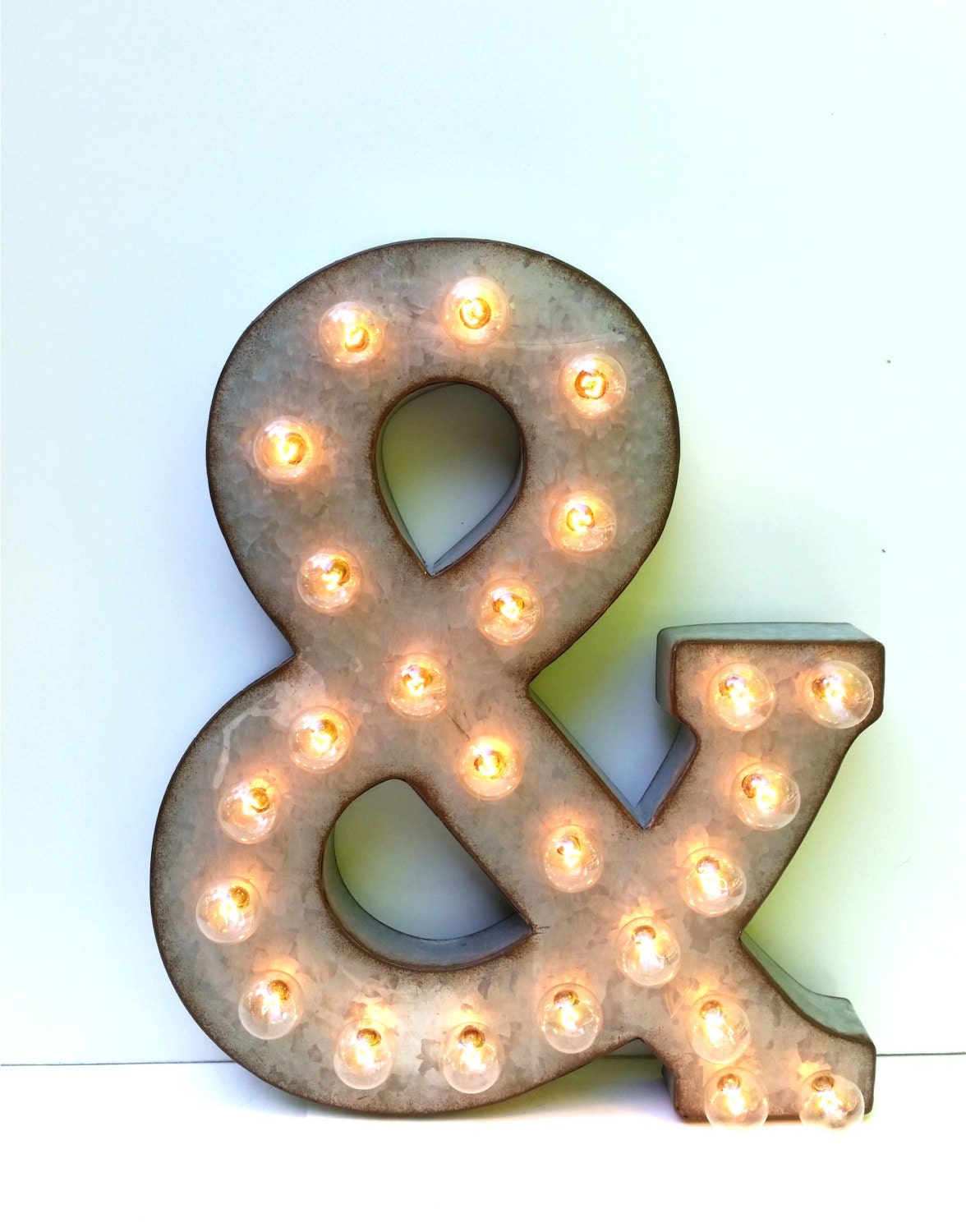 LARGE Galvanized Metal Marquee Large Light up Letter Light - Etsy