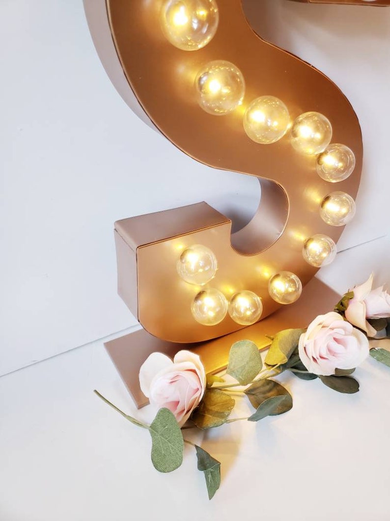 Rose Gold Large Wedding Marquee Light Light up Letter - Etsy