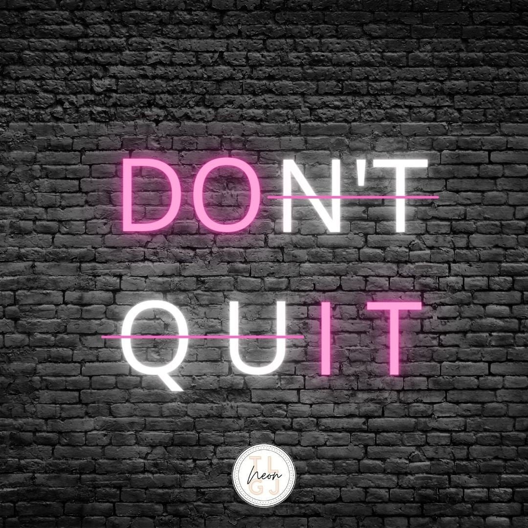 Custom Neon Sign | Don't Quit Neon Sign | Pink Neon Sign | Initials ...