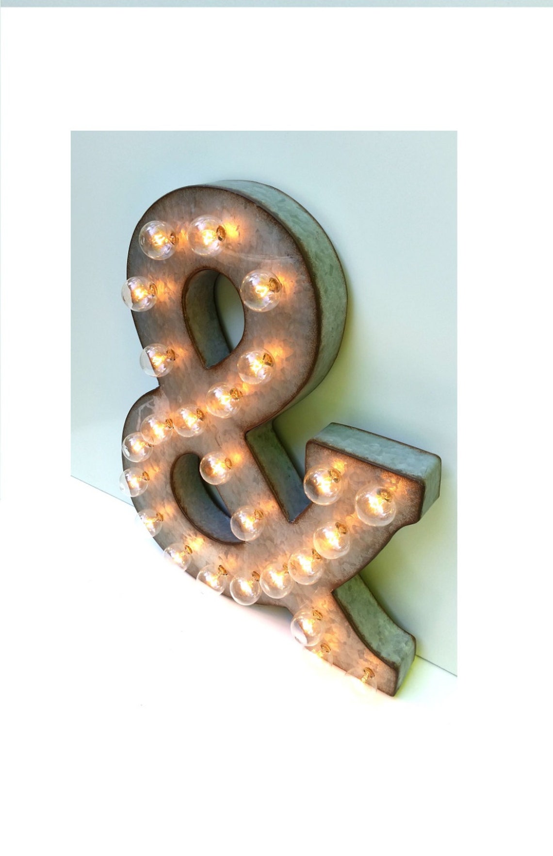 LARGE Galvanized Metal Marquee Large Light up Letter Light - Etsy