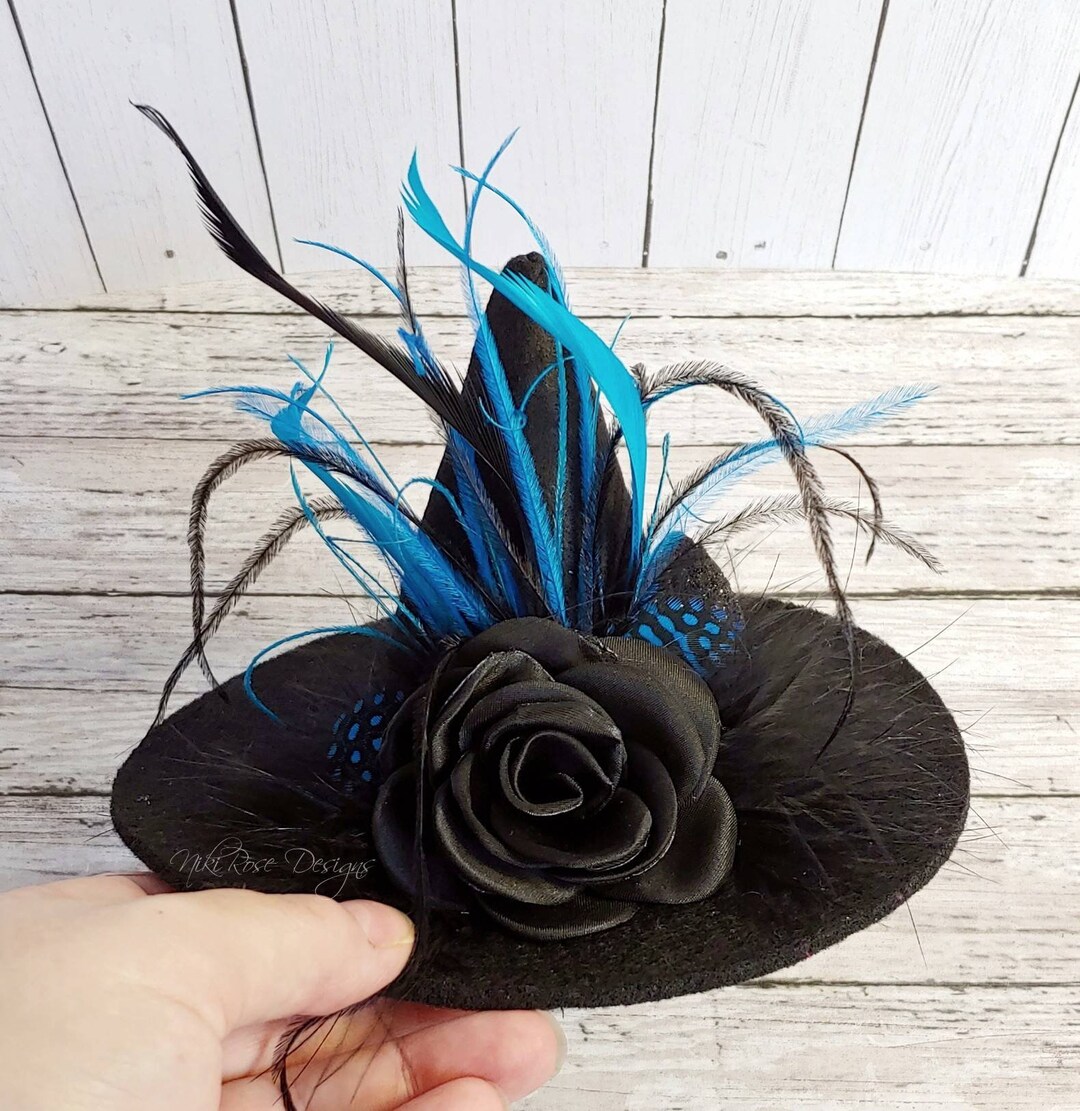 Mini Witch Hat Fascinator, Choose Your Style Fall Harvest, Charcoal ...