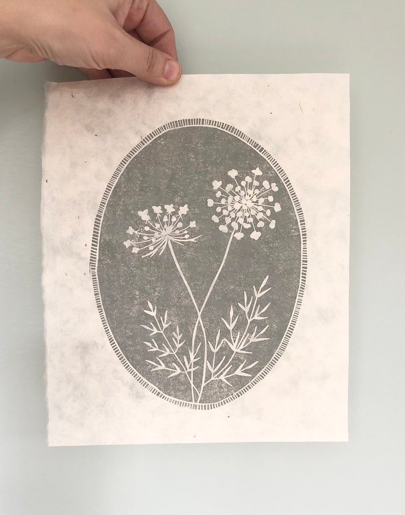 Queen Anne’s Lace Original Linocut Print - Etsy