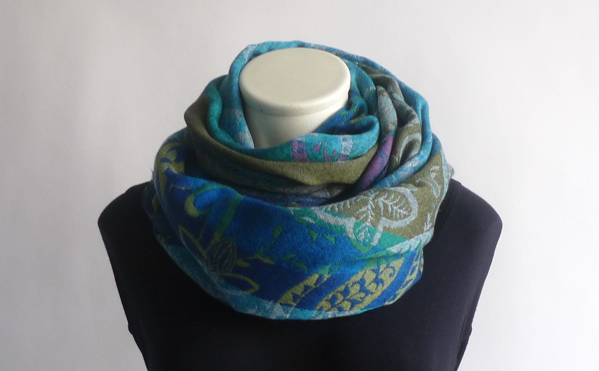 Versatile Woolen Wrap / Large Scarf Teal Turquise Blue - Etsy