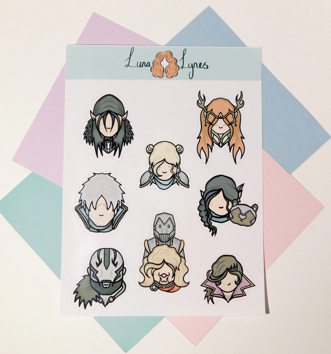 Vox Machina Inspired Sticker Set Adventuring Party Sticker Sheet ...