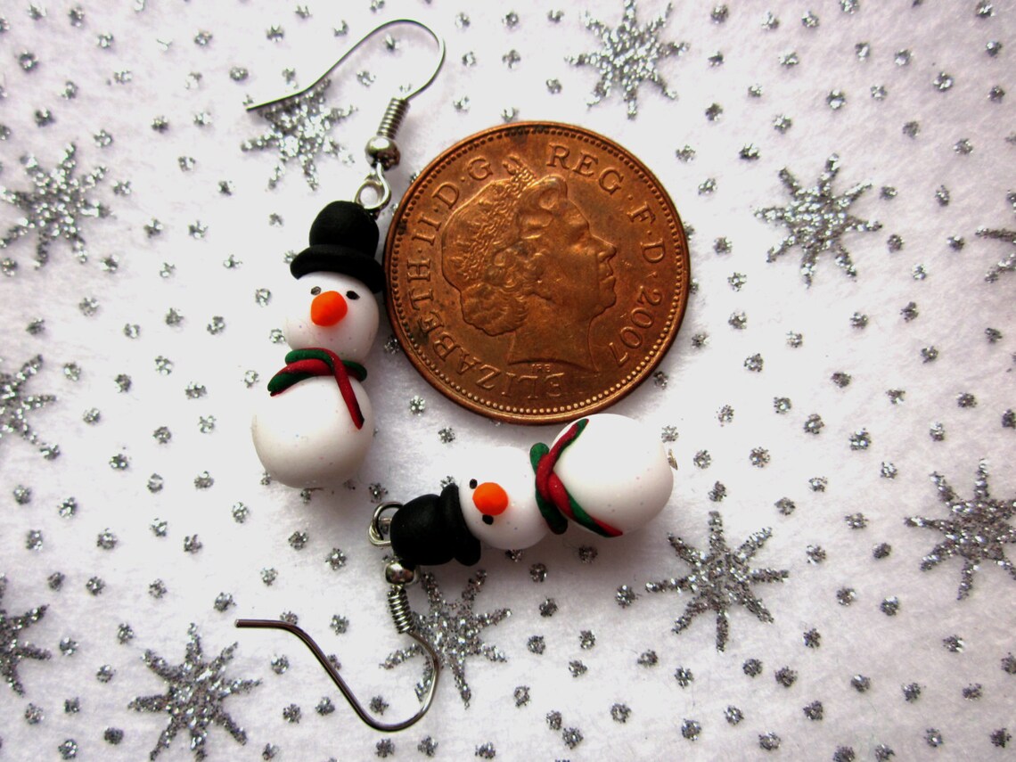Christmas Snowman Earrings, Festive Earrings, Christmas Jewellery ...