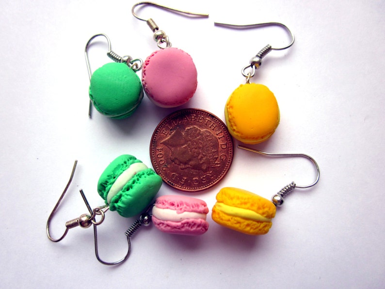 Polymer Clay Mini Macaron Earrings, Customised Polymer Clay Macaroon ...