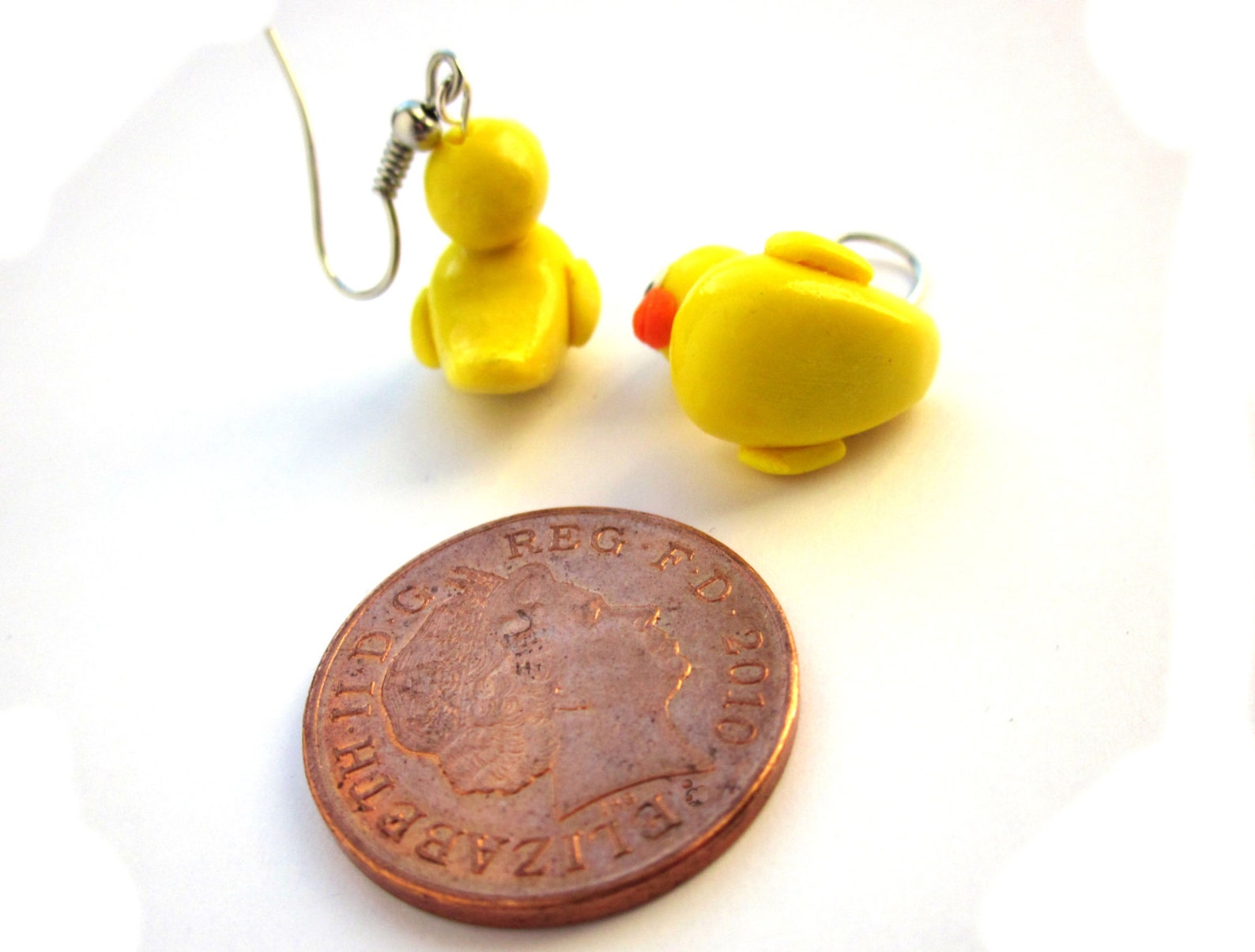 Yellow Polymer Clay Rubber Duck Earrings, Yellow Polymer Clay Jewellery ...