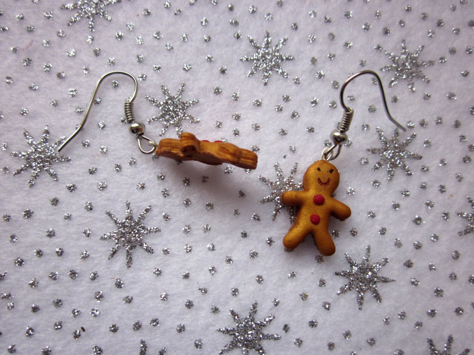 Christmas Gingerbread Man Earrings Festive Earrings - Etsy