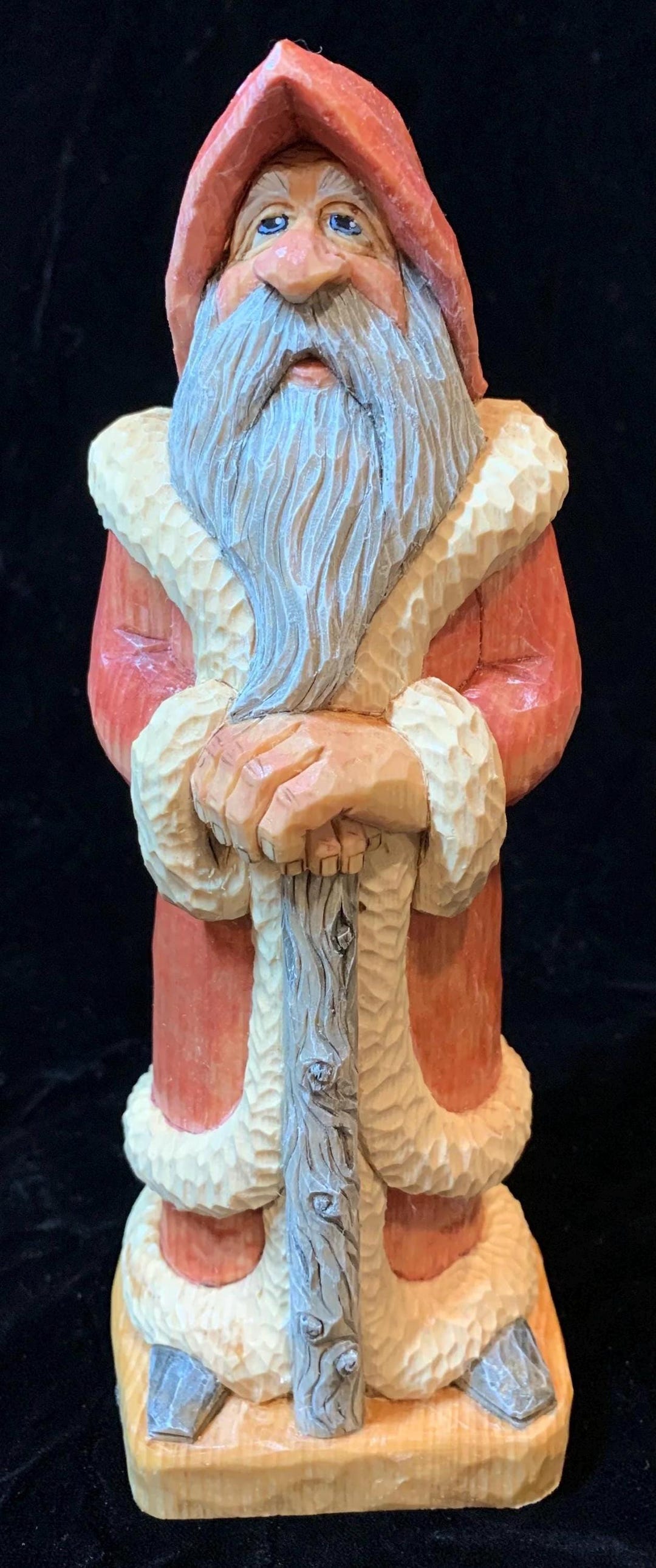 Hand Carved Basswood Santa - Etsy