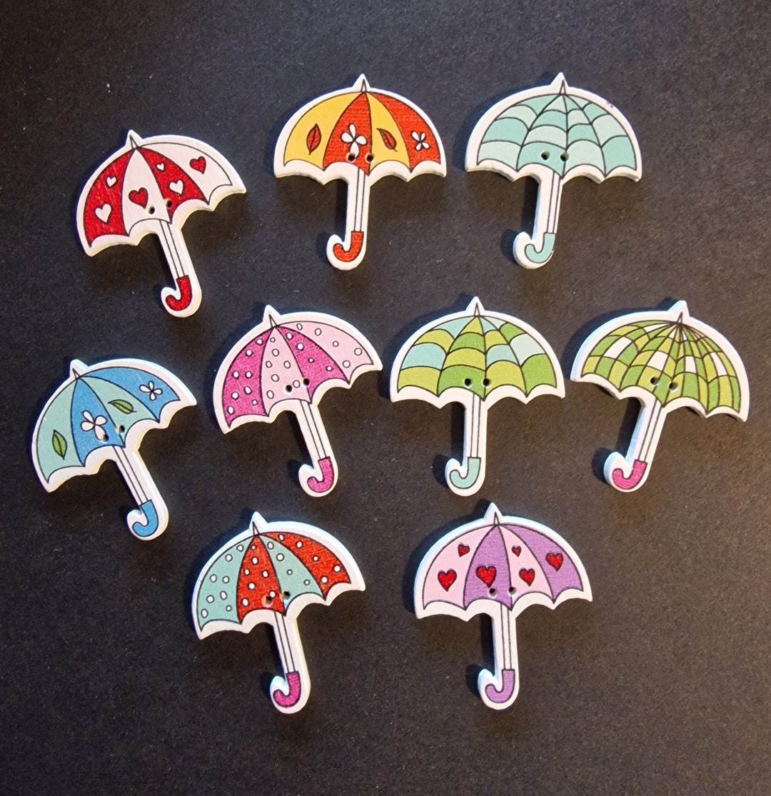 Set of 2 Wooden Umbrella Buttons - Etsy