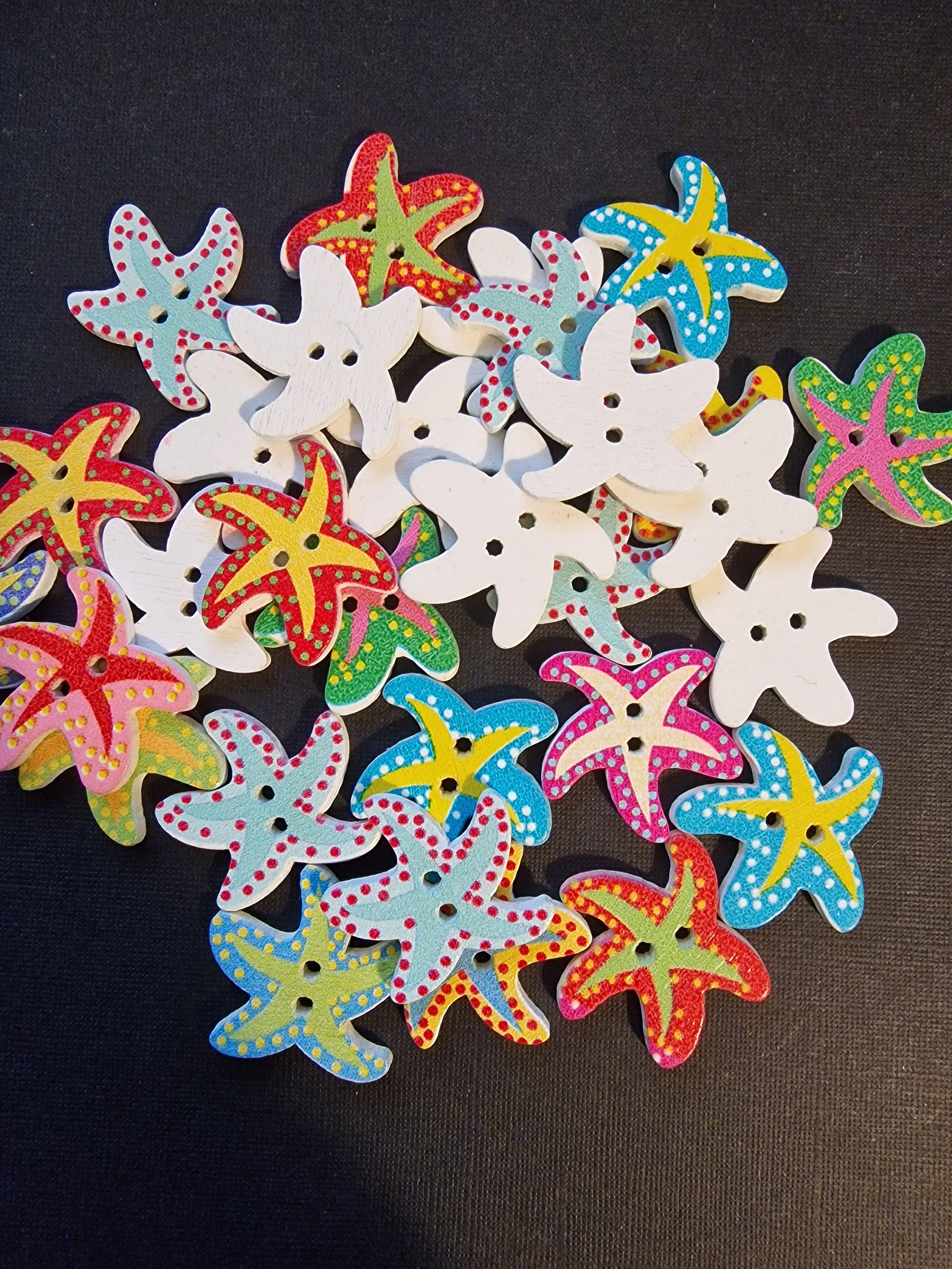 Set of 4 Wooden Starfish Buttons - Etsy