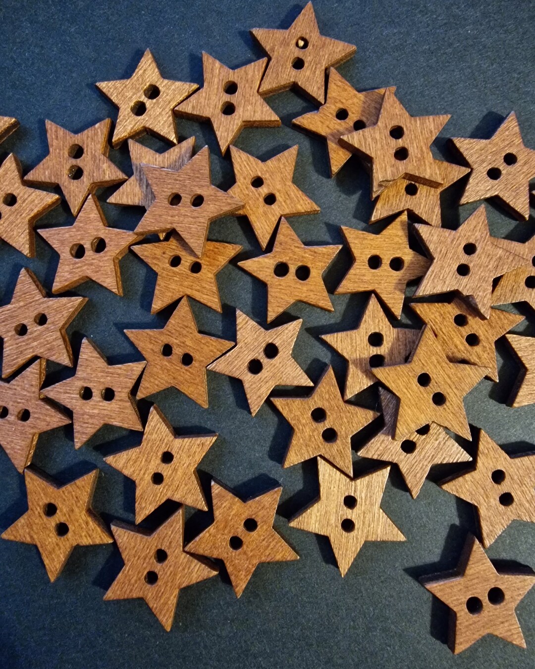 Set of 4 Wooden Star Shaped Buttons - Etsy