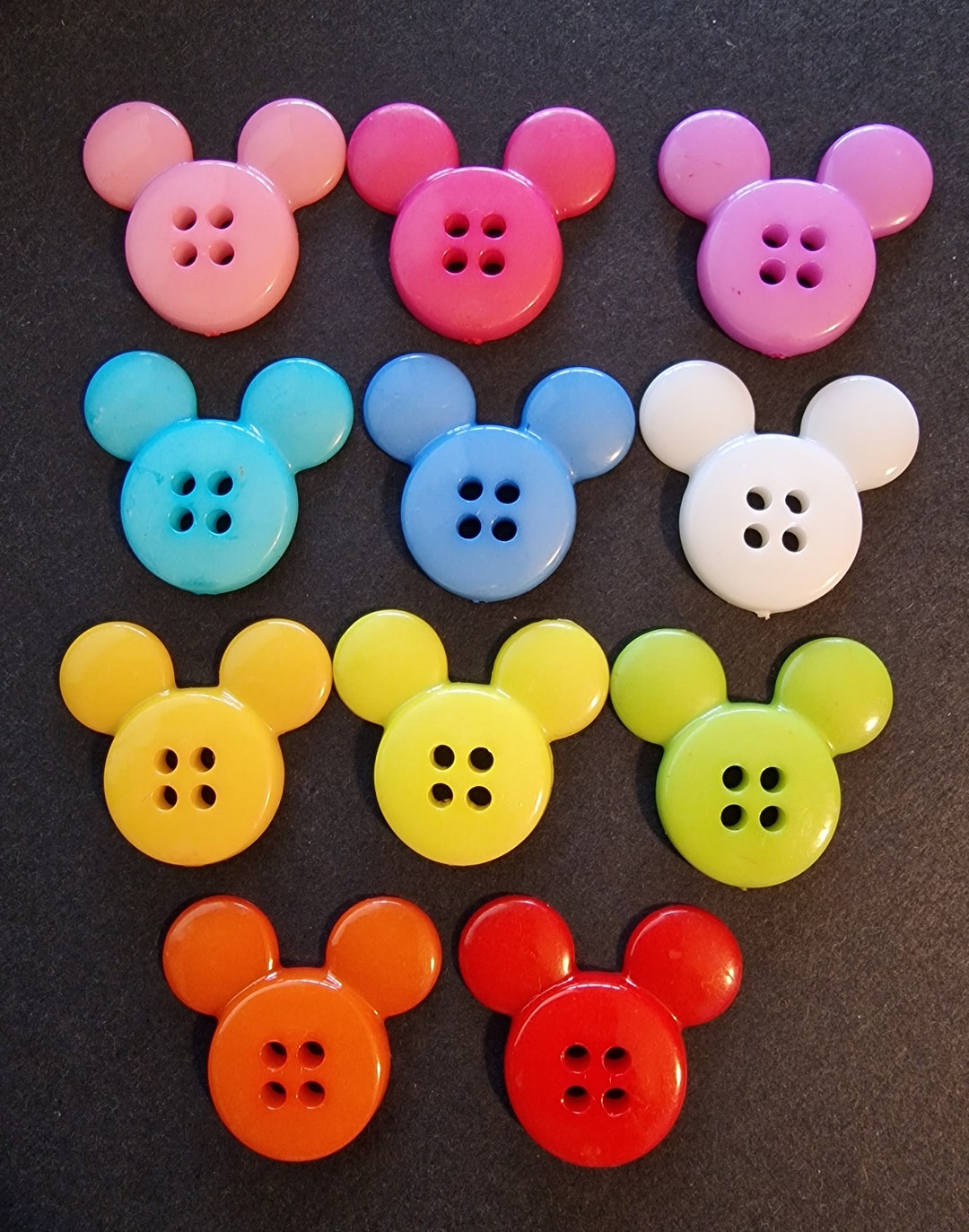 Set of 3 Buttons Mickey Acrylic - Etsy