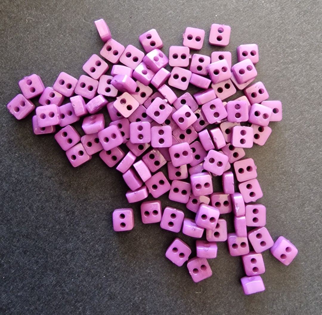 Set of 10 Very Small Square Buttons Dark Purple Acrylic 5mm - Etsy