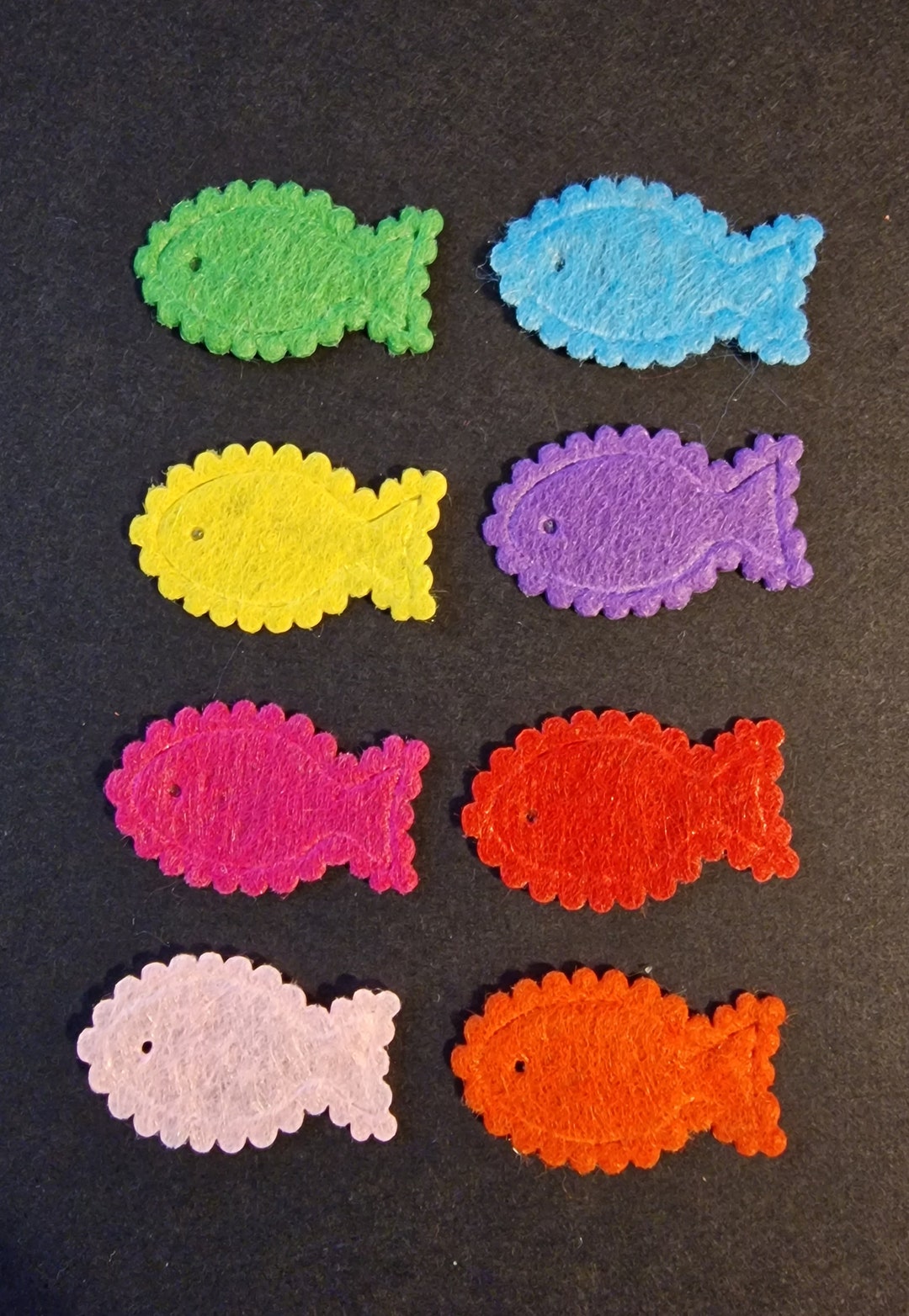Pack of 10 Small Felt Fish Appliques Multi-colored Embellishments - Etsy