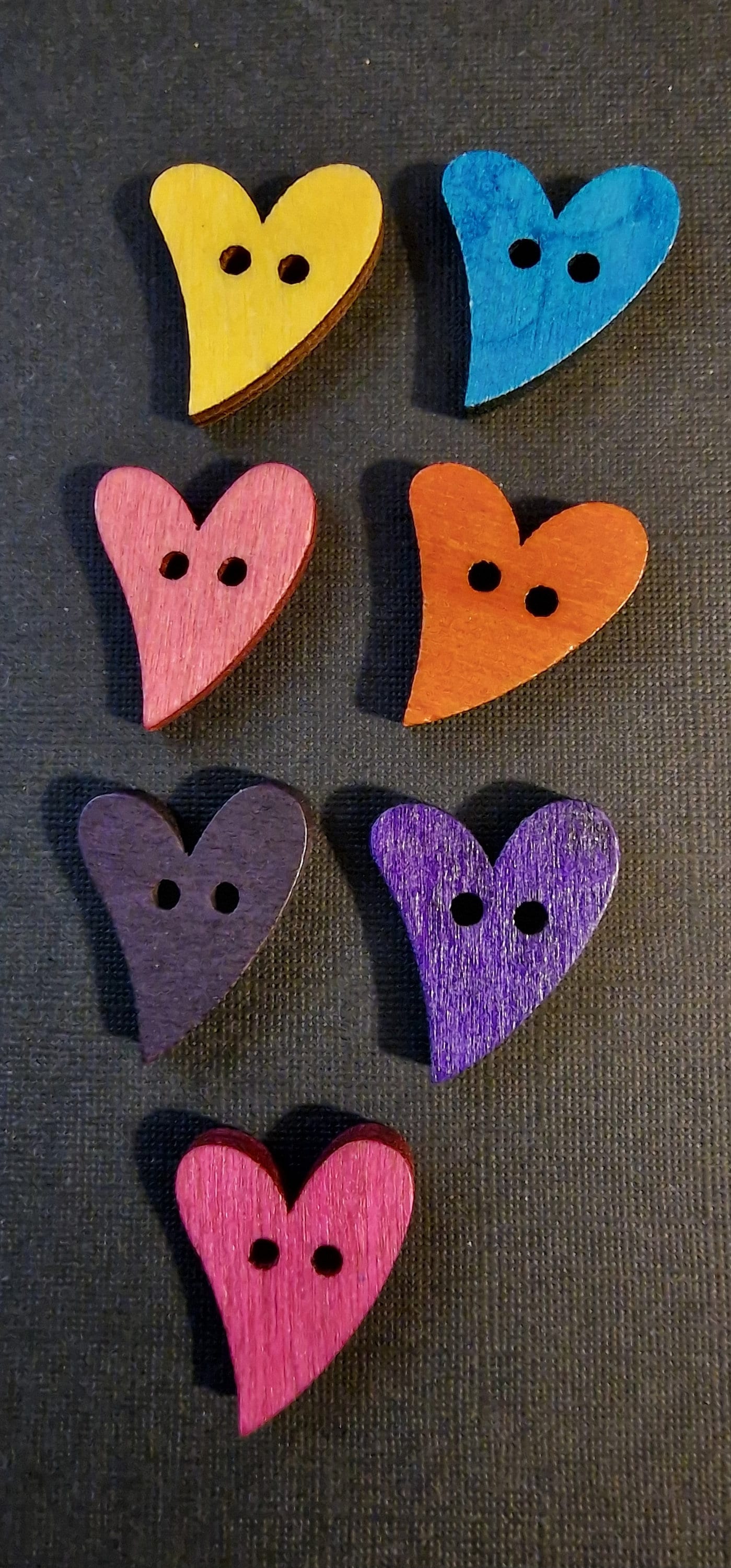 Set of 4 Wooden Heart Buttons - Etsy