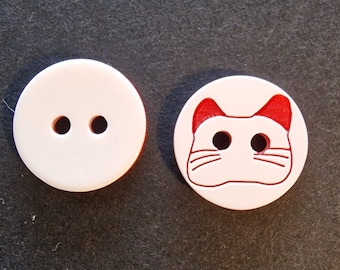 SET OF 6 ACRYLIC BUTTONS: Red/white Cap 1713mm 01 - Etsy
