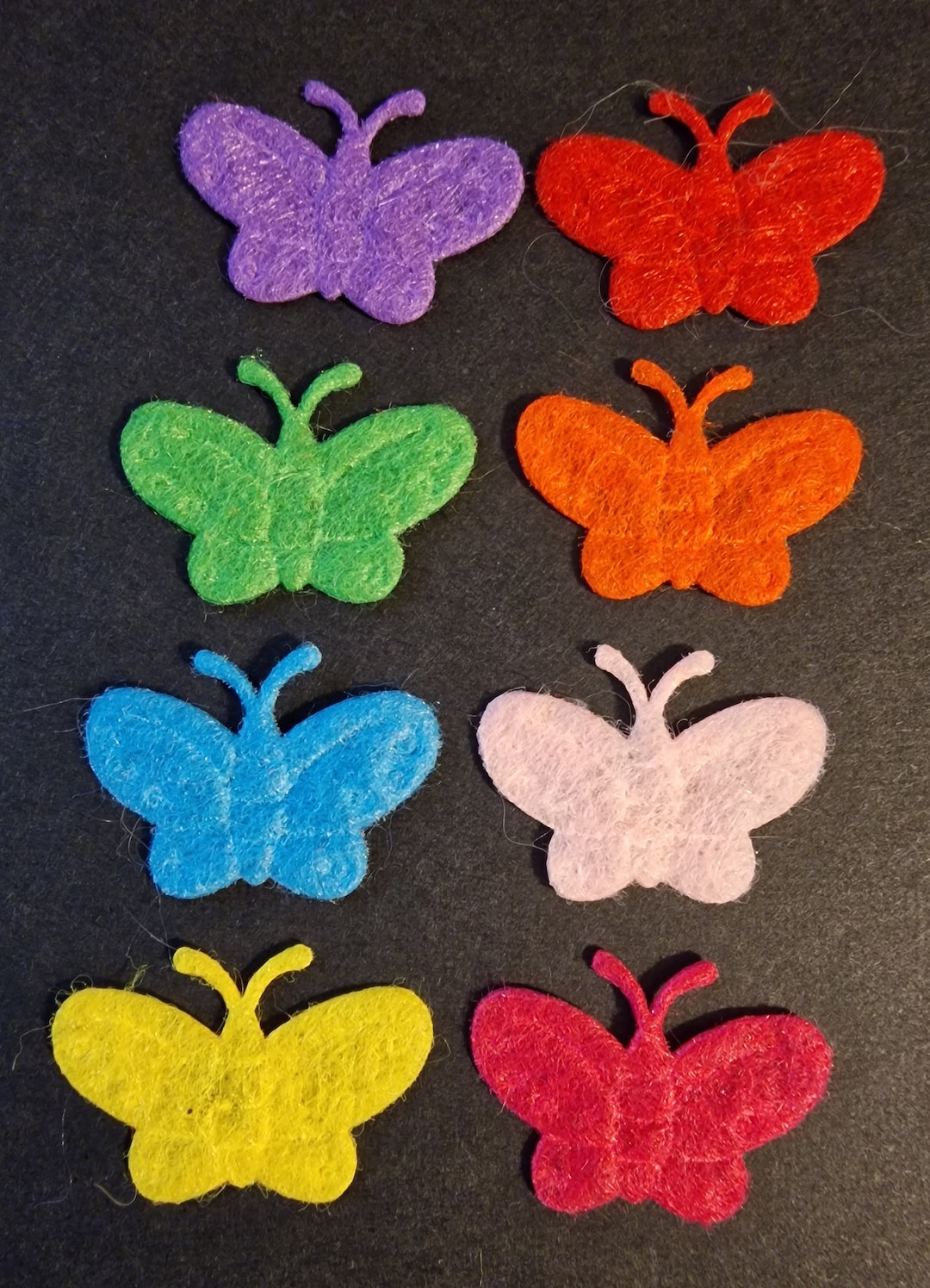 Pack of 10 Small Felt Butterflies Appliques Multi-colored ...