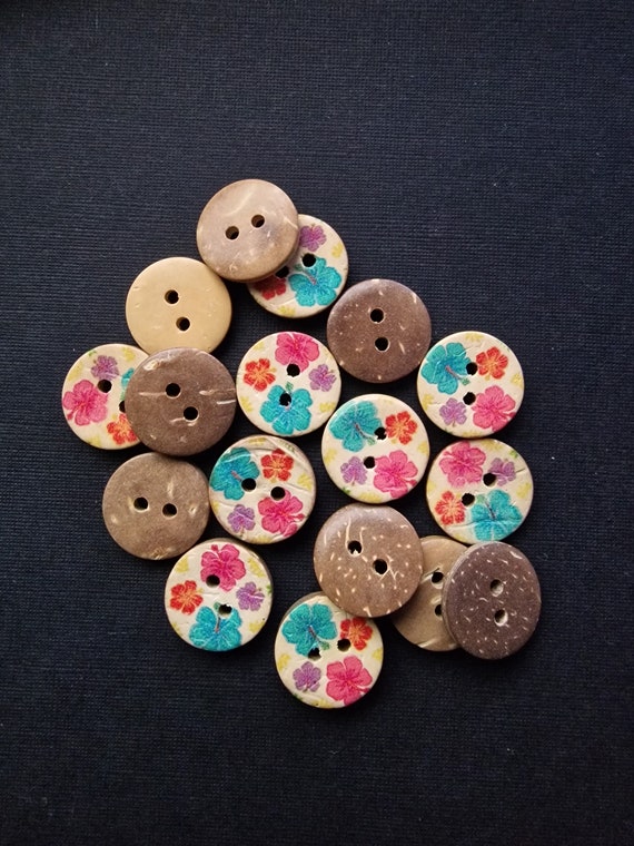 Set of 5 Round Coconut Flower Buds - Etsy