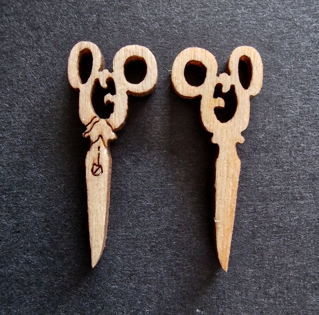 Set of 4 Wooden Scissor Embellishments - Etsy