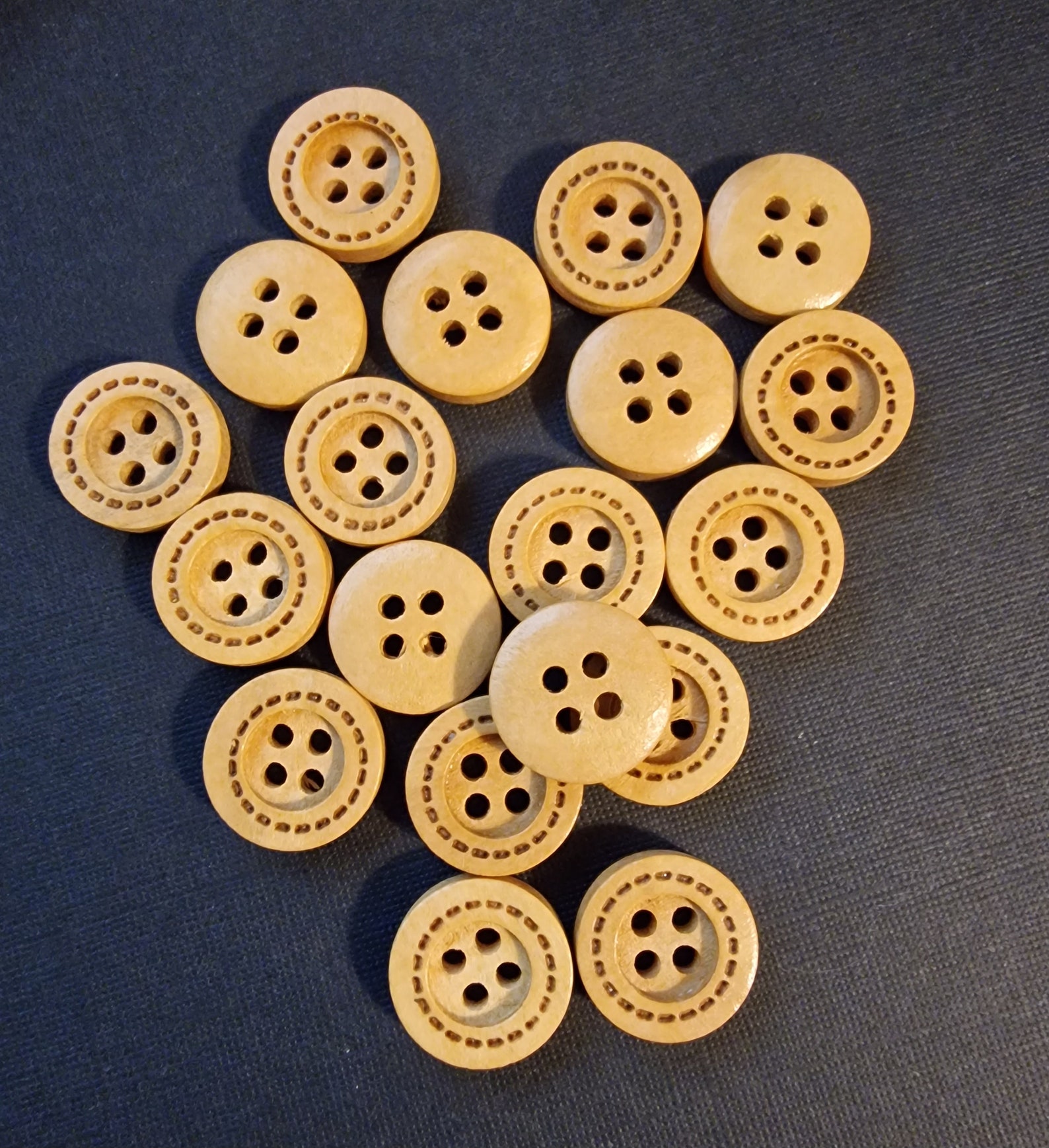 Set of 4 Vintage Wooden Buttons - Etsy