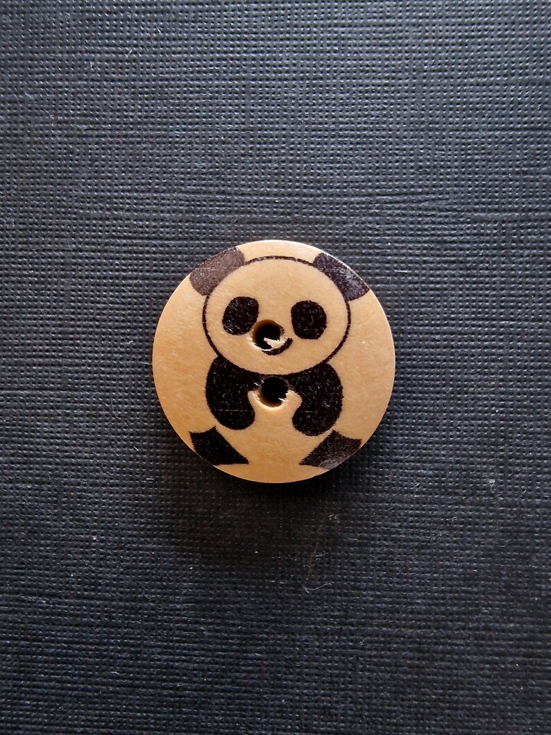 Set of 4 Panda Log Buttons - Etsy UK